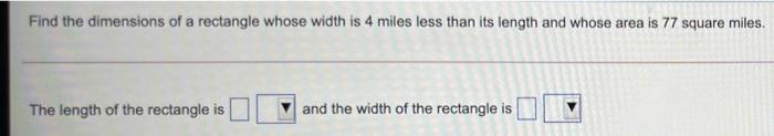 Solved Find the dimensions of a rectangle whose width is 4 | Chegg.com