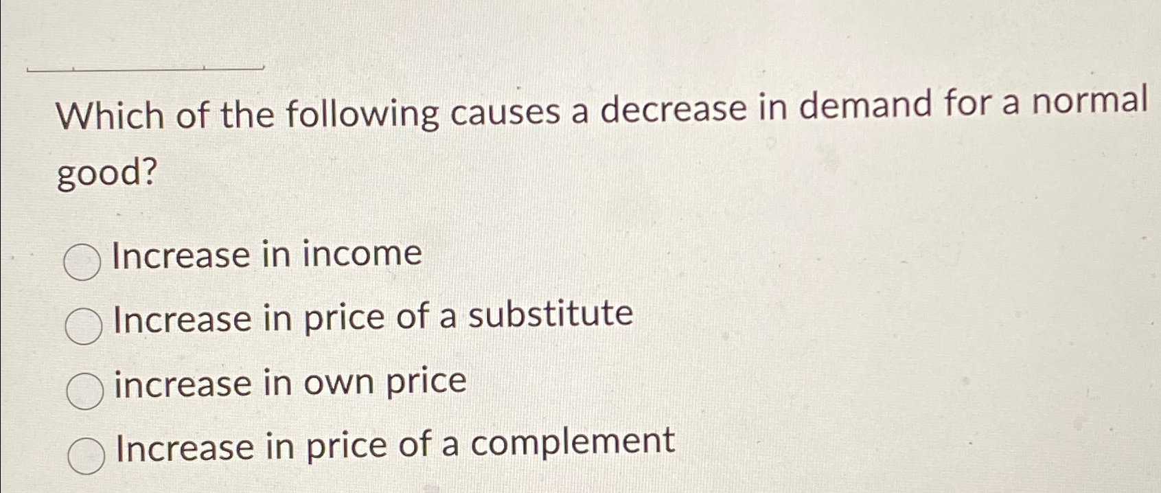 Solved Which of the following causes a decrease in demand | Chegg.com