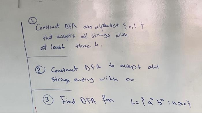 Solved Conslruct DFA over alphabet {0,1} that acepts all | Chegg.com