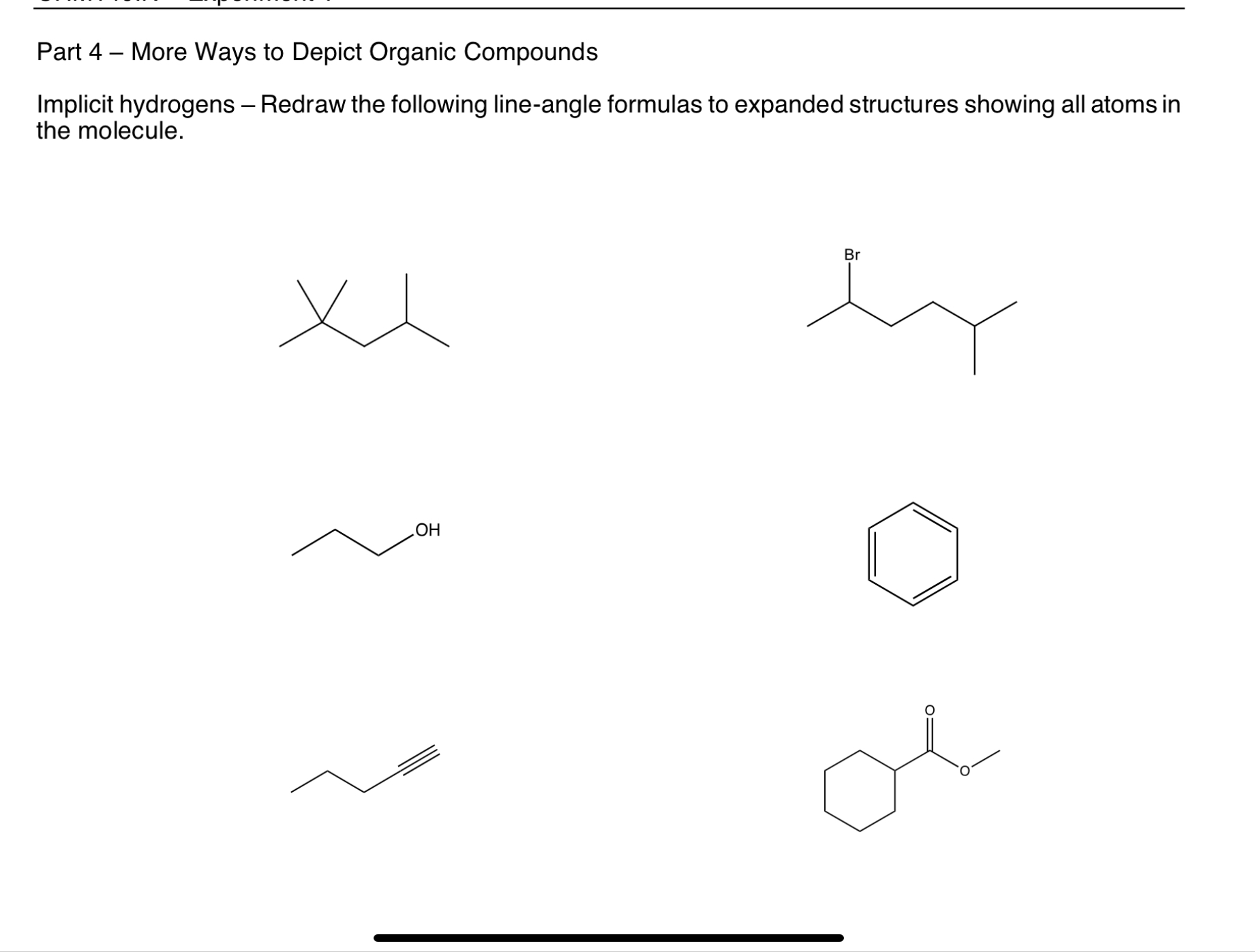 Solved Part 4 - ﻿More Ways to Depict Organic | Chegg.com