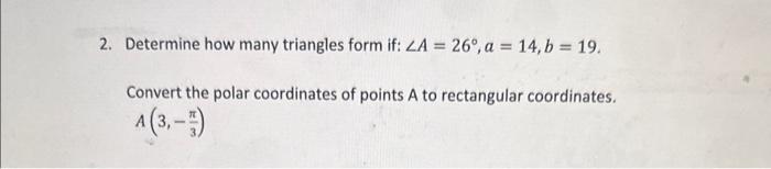 Solved 2. Determine how many triangles form if: | Chegg.com