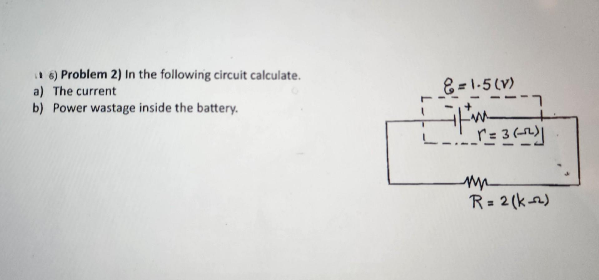 Solved 6) Problem 2) In the following circuit calculate. a) | Chegg.com