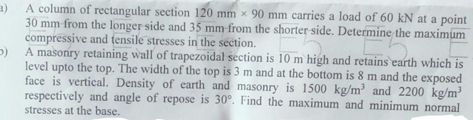 A column of rectangular section 120 mm×90 mm carries | Chegg.com