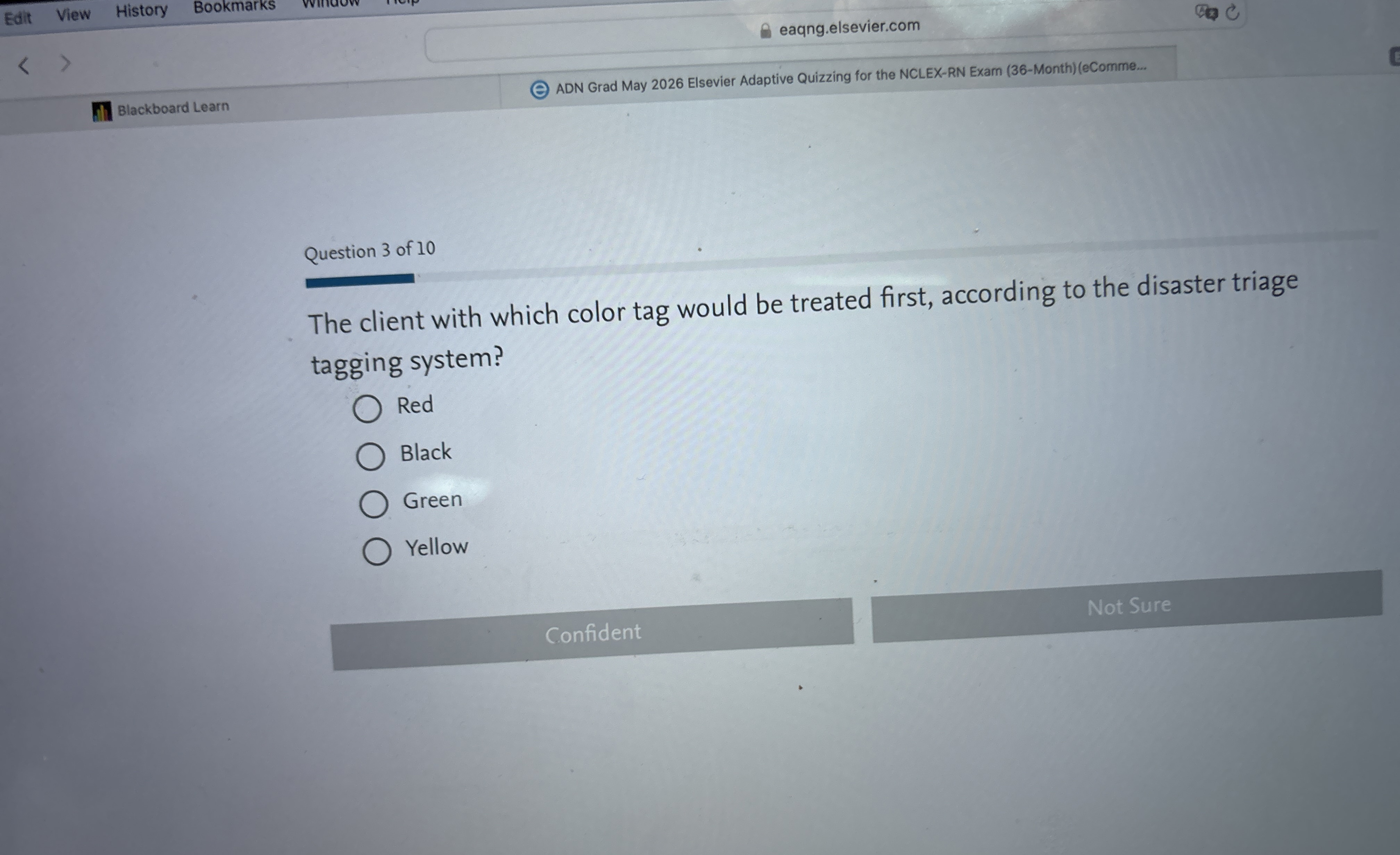 Solved Question 3 ﻿of 10The client with which color tag | Chegg.com