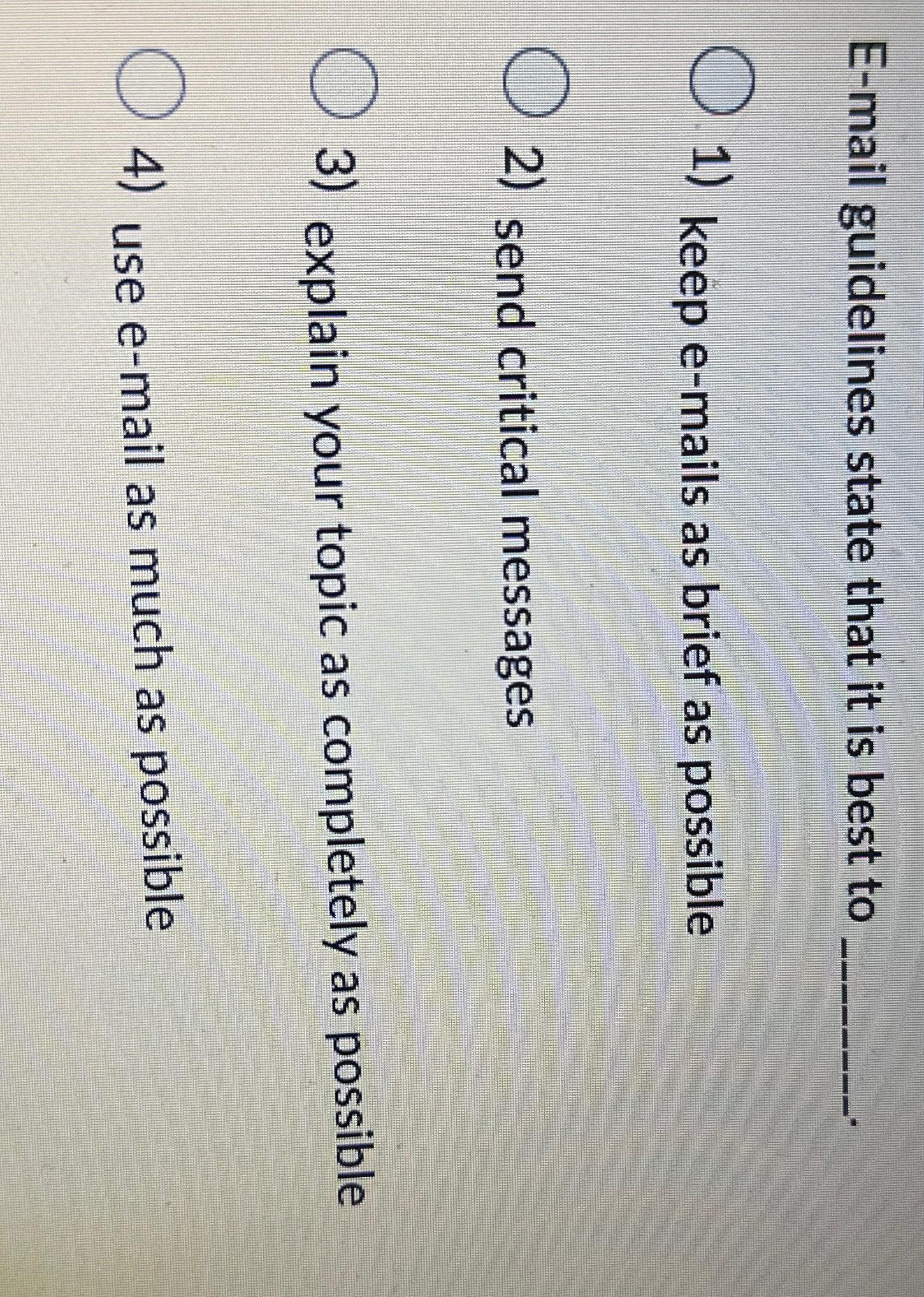 Solved E-mail guidelines state that it is best tokeep | Chegg.com