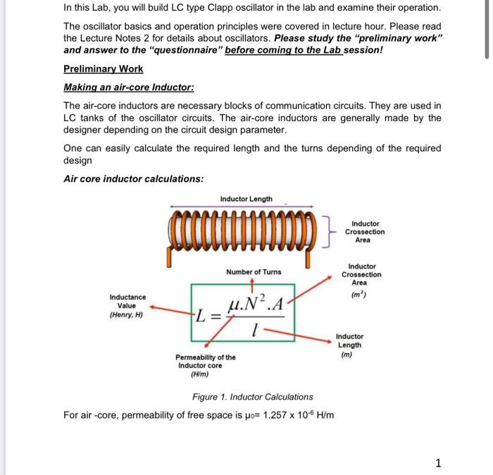 Solved In this Lab, you will build LC type Clapp oscillator | Chegg.com