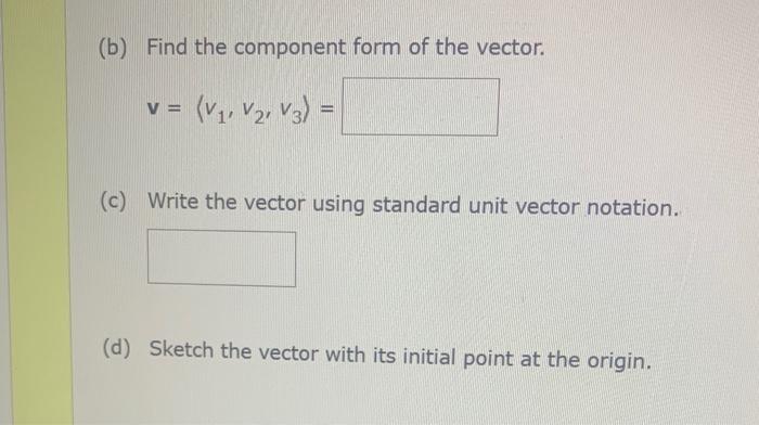 Solved The initial and terminal points of a vector v are | Chegg.com