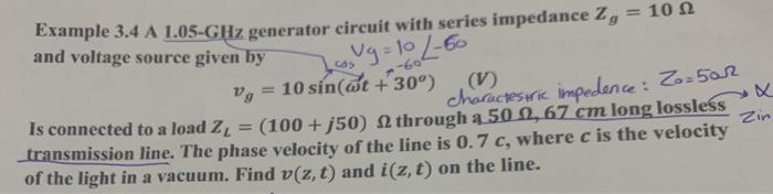 Solved Example 3.4 A 1.05-GHz generator circuit with series | Chegg.com