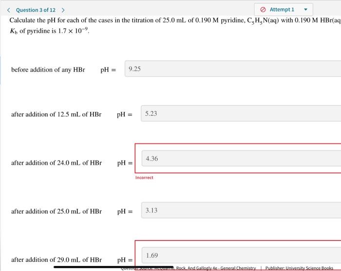 Solved Calculate the pH for each of the cases in the | Chegg.com