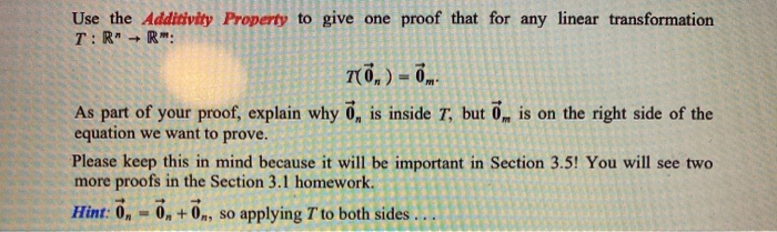 Solved Use the Additivity Property to give one proof that | Chegg.com