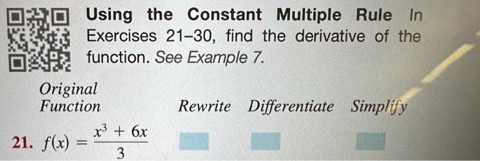 Solved Using the Constant Multiple Rule In Exercises 21-30, | Chegg.com