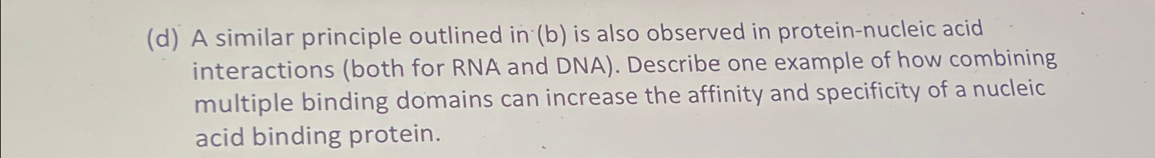 Solved (d) ﻿A similar principle outlined in (b) ﻿is also | Chegg.com