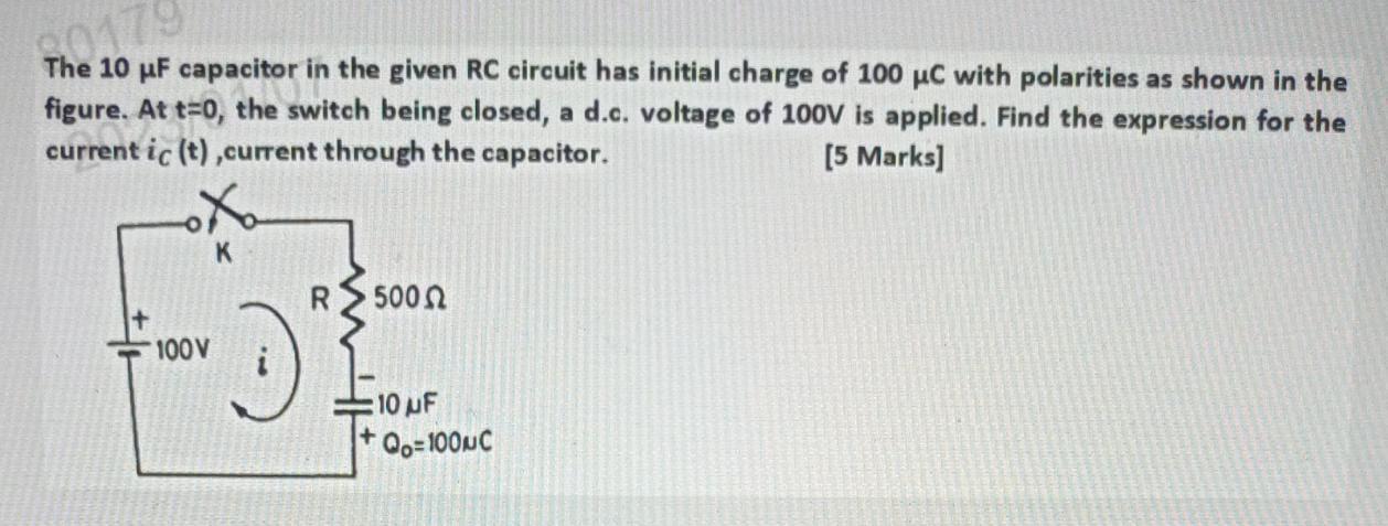 Solved The 10μF capacitor in the given RC circuit has | Chegg.com