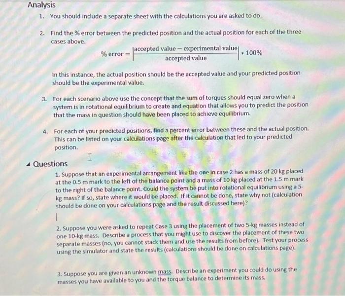 Solved Analysis 1. You should include a separate sheet with | Chegg.com