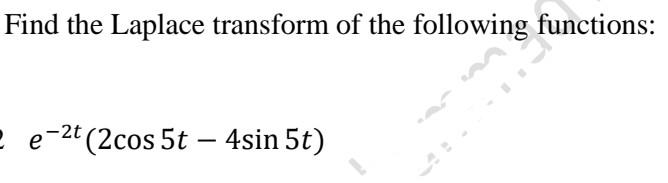 Solved Find the Laplace transform of the following | Chegg.com