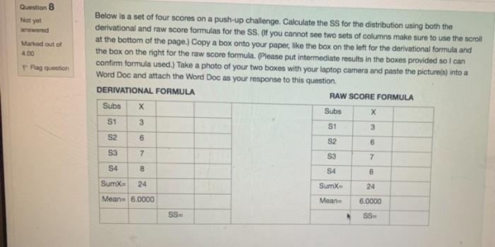 Solved calculate the ss formula using derivational formula | Chegg.com