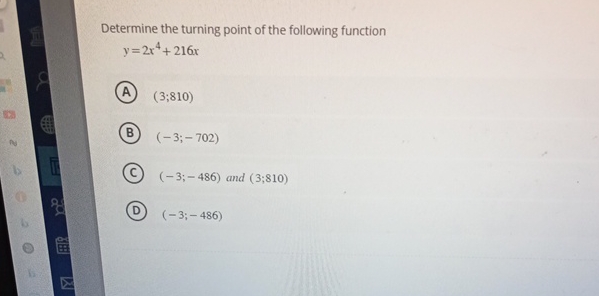 Solved Determine the turning point of the following | Chegg.com