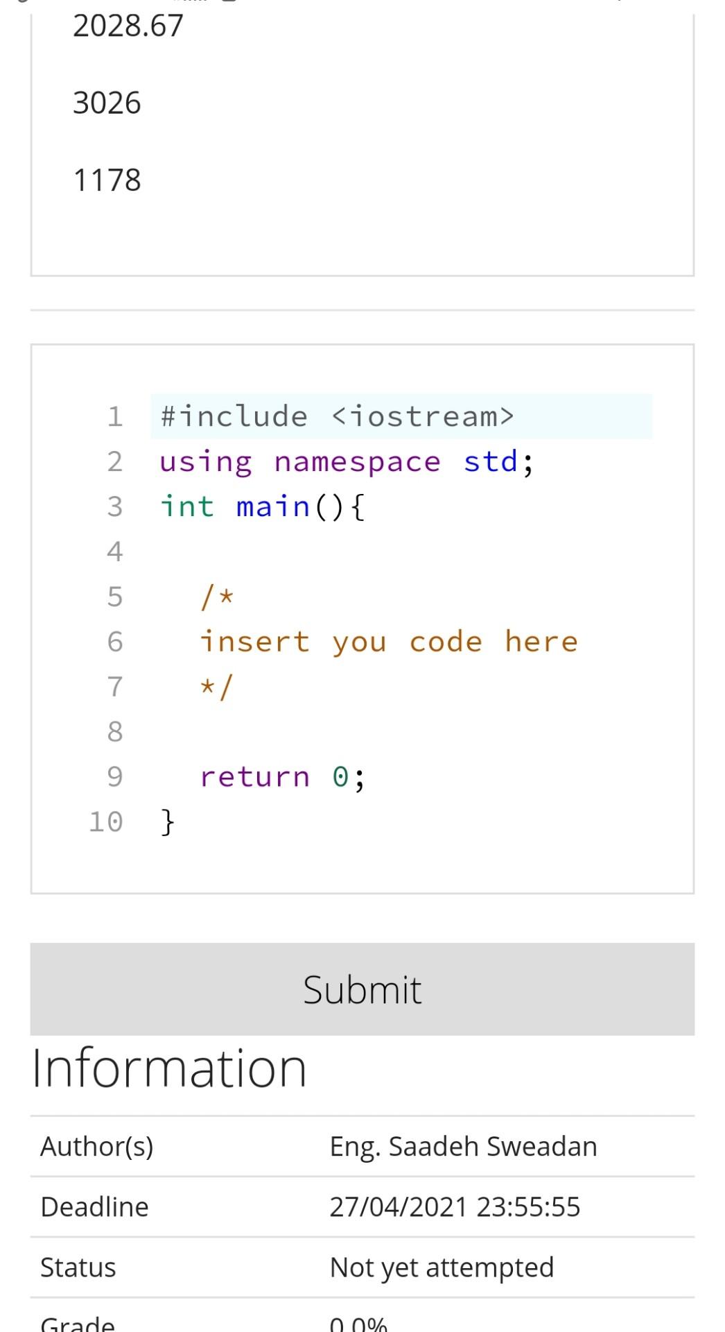 Solved INGInious III Assignment 2-A: Loops Collapse context | Chegg.com