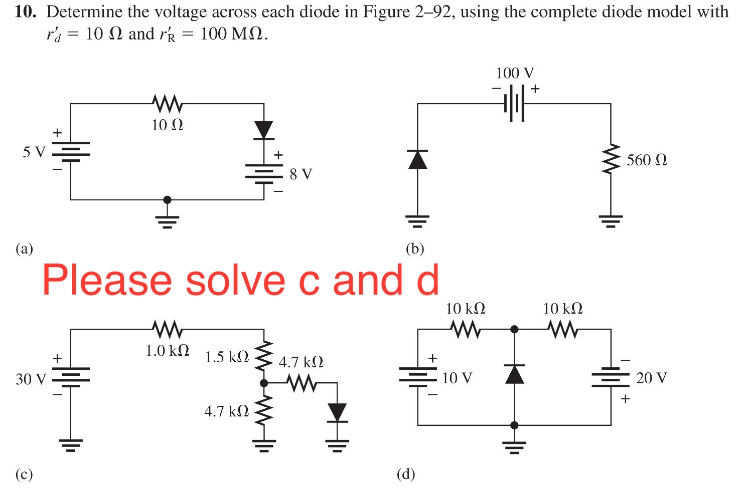 Determine the voltage across each diode in Figure | Chegg.com