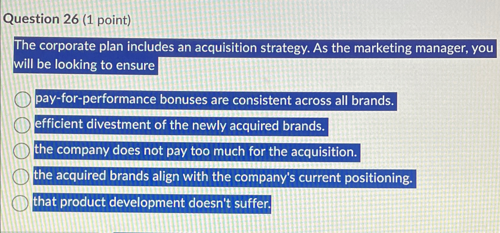 Solved Question 26 (1 ﻿point)The corporate plan includes an | Chegg.com