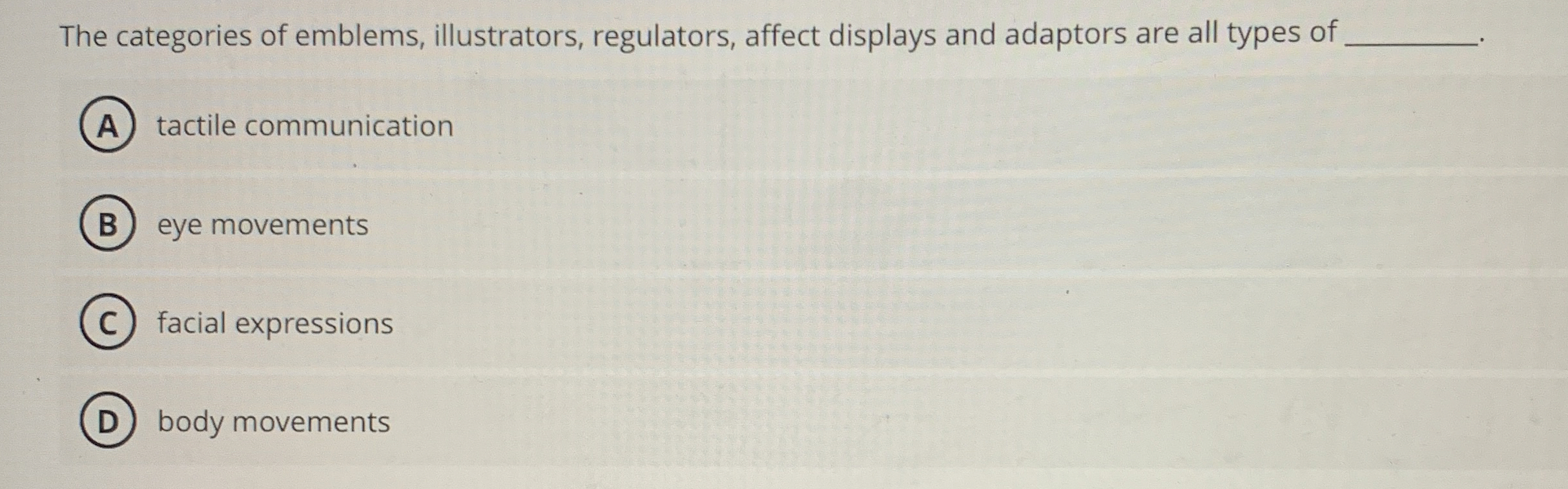 Solved The categories of emblems, illustrators, regulators, | Chegg.com