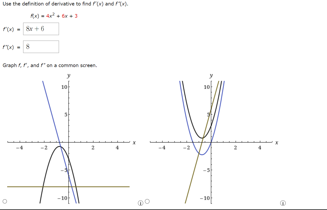 Solved Use the definition of derivative to find f'(x) ﻿and | Chegg.com