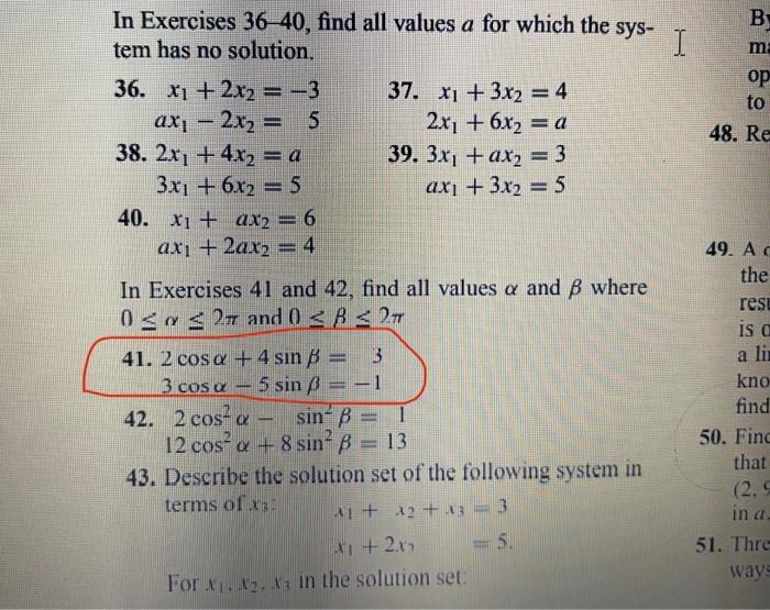 Solved In Exercises 36-40, find all values a for which the | Chegg.com