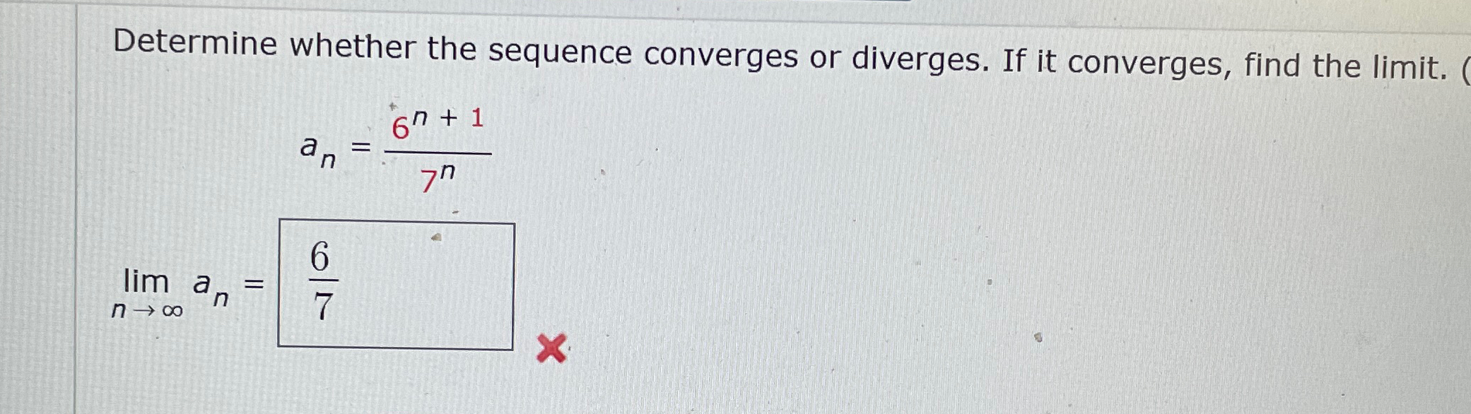 Solved Determine whether the sequence converges or diverges. | Chegg.com