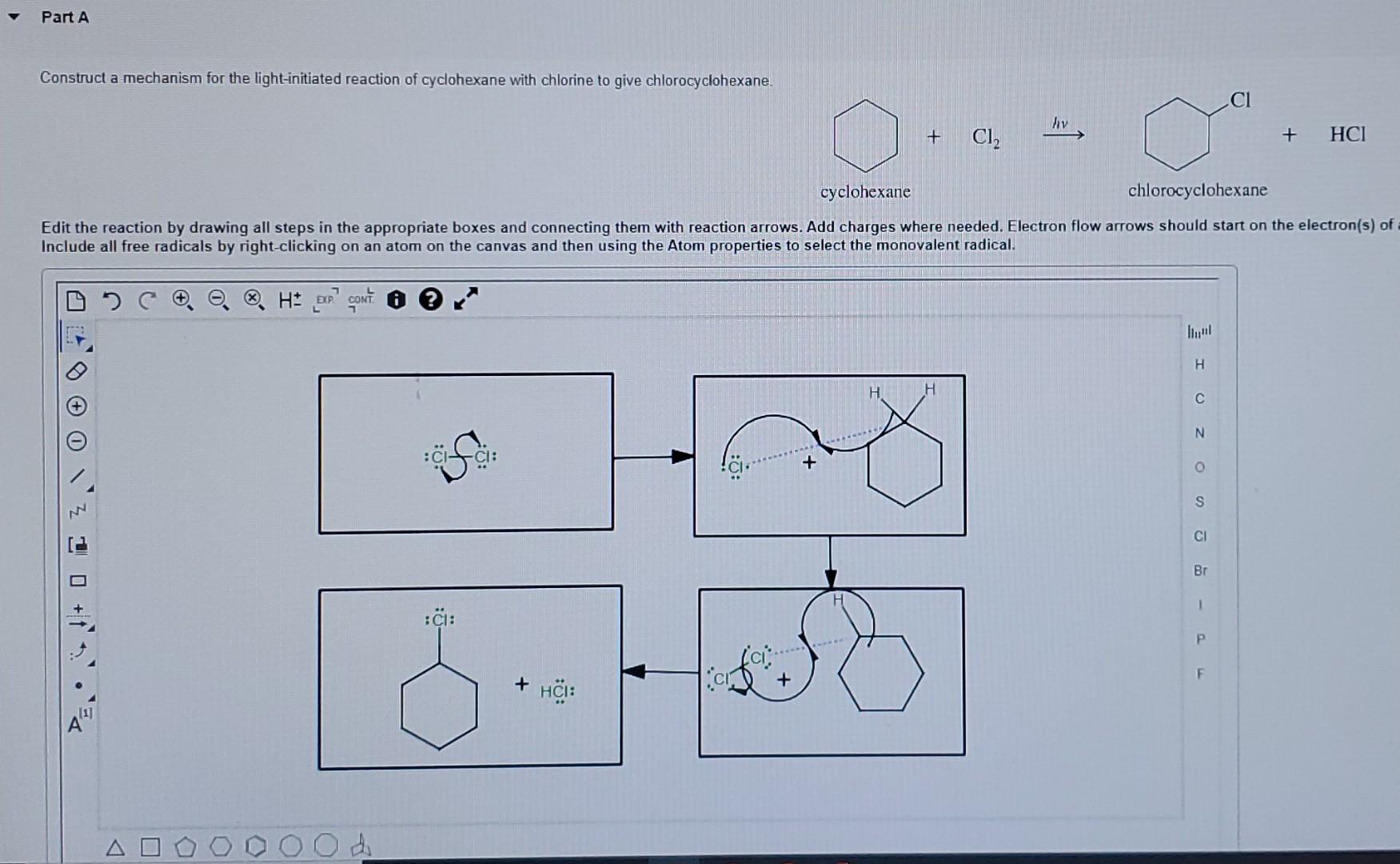 Solved construct a mechanism for the light initiated | Chegg.com