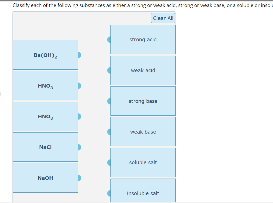 Solved Classify each of the following substances as either a | Chegg.com