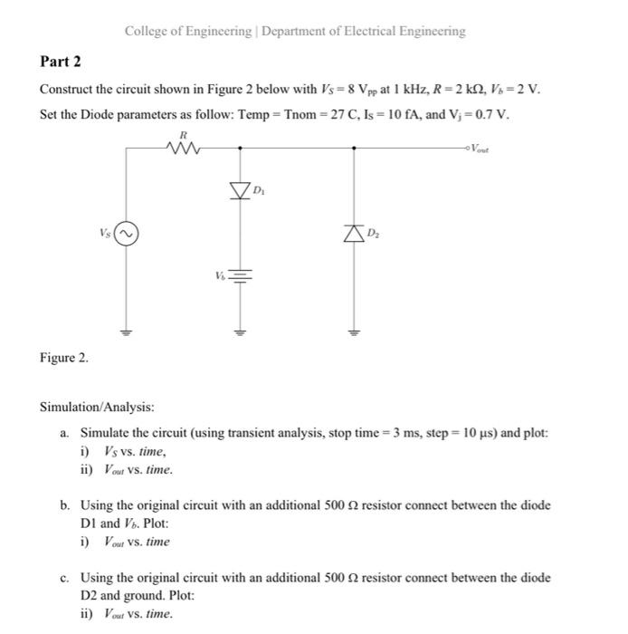 Solved College of Engineering Department of Electrical | Chegg.com
