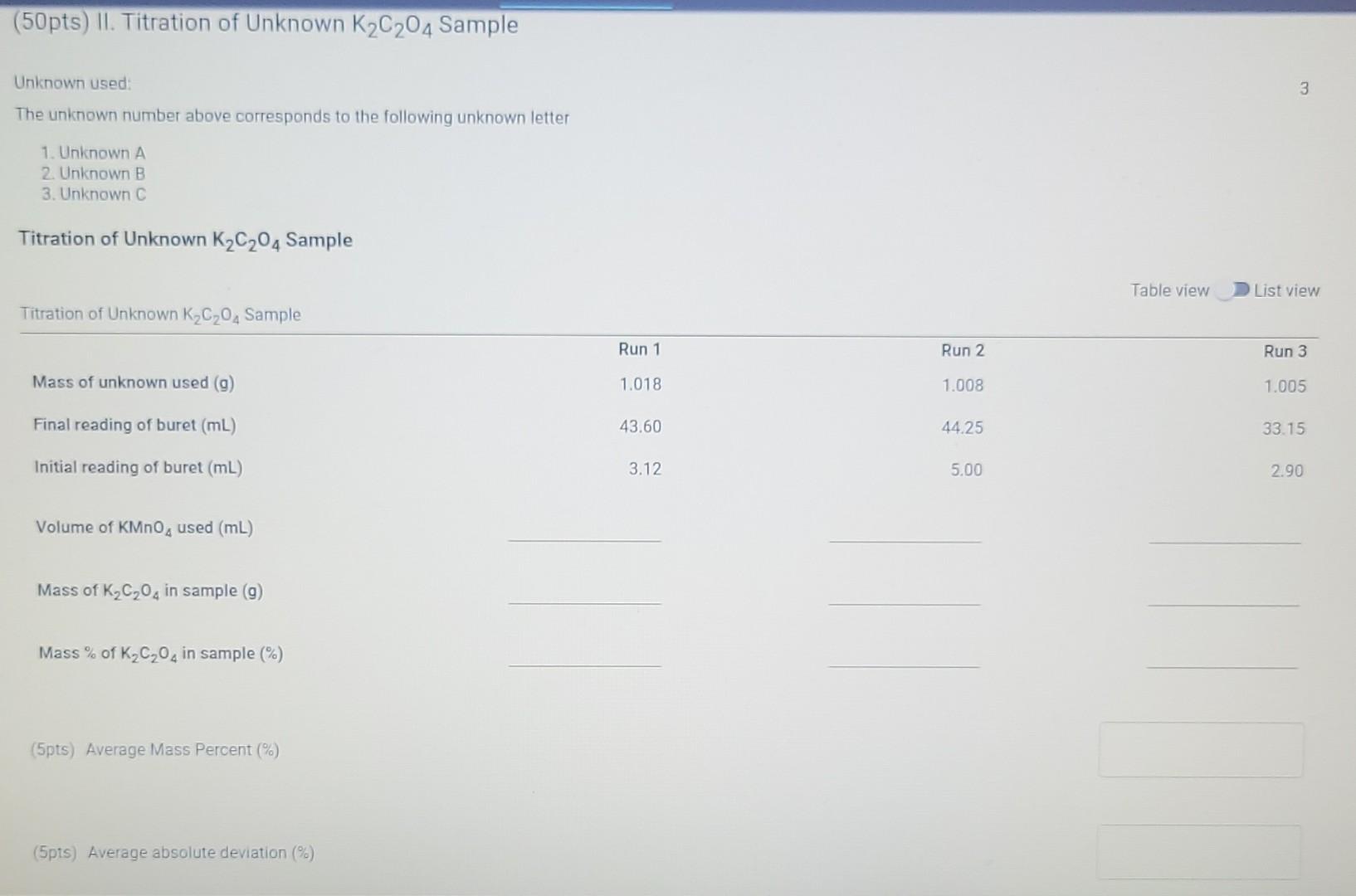 Solved Standardization of KMnO4 Solution Standardization of | Chegg.com