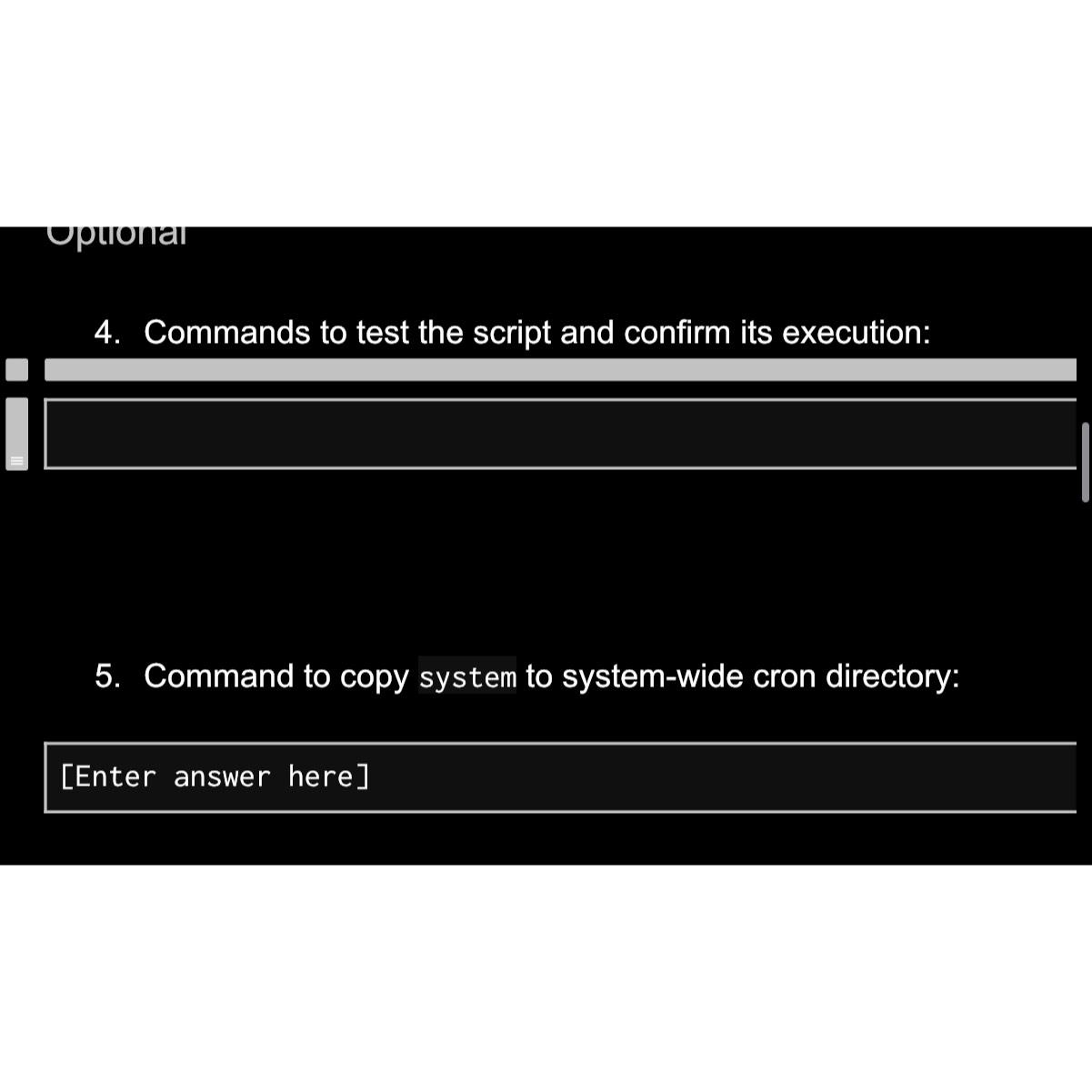 Solved Commands to test the script and confirm its | Chegg.com
