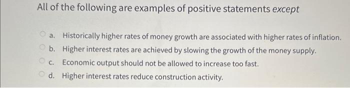 Solved All of the following are examples of positive | Chegg.com