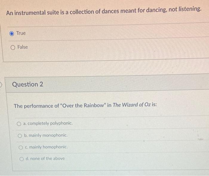 An instrumental suite is a collection of dances meant | Chegg.com