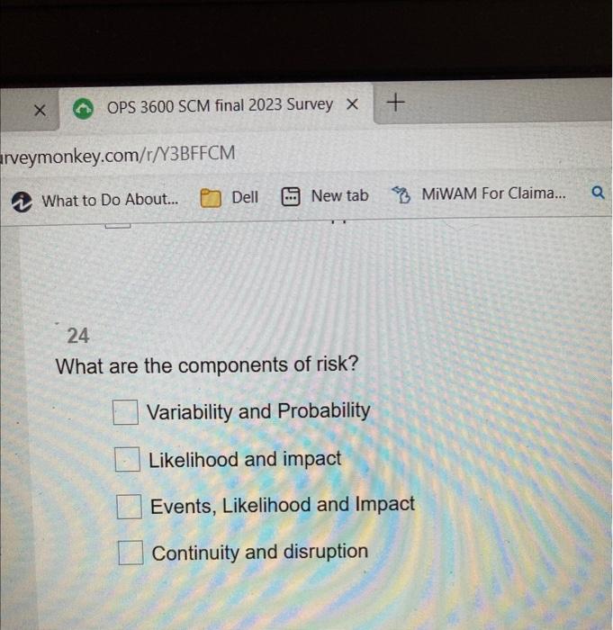 Solved What are the components of risk? Variability and | Chegg.com