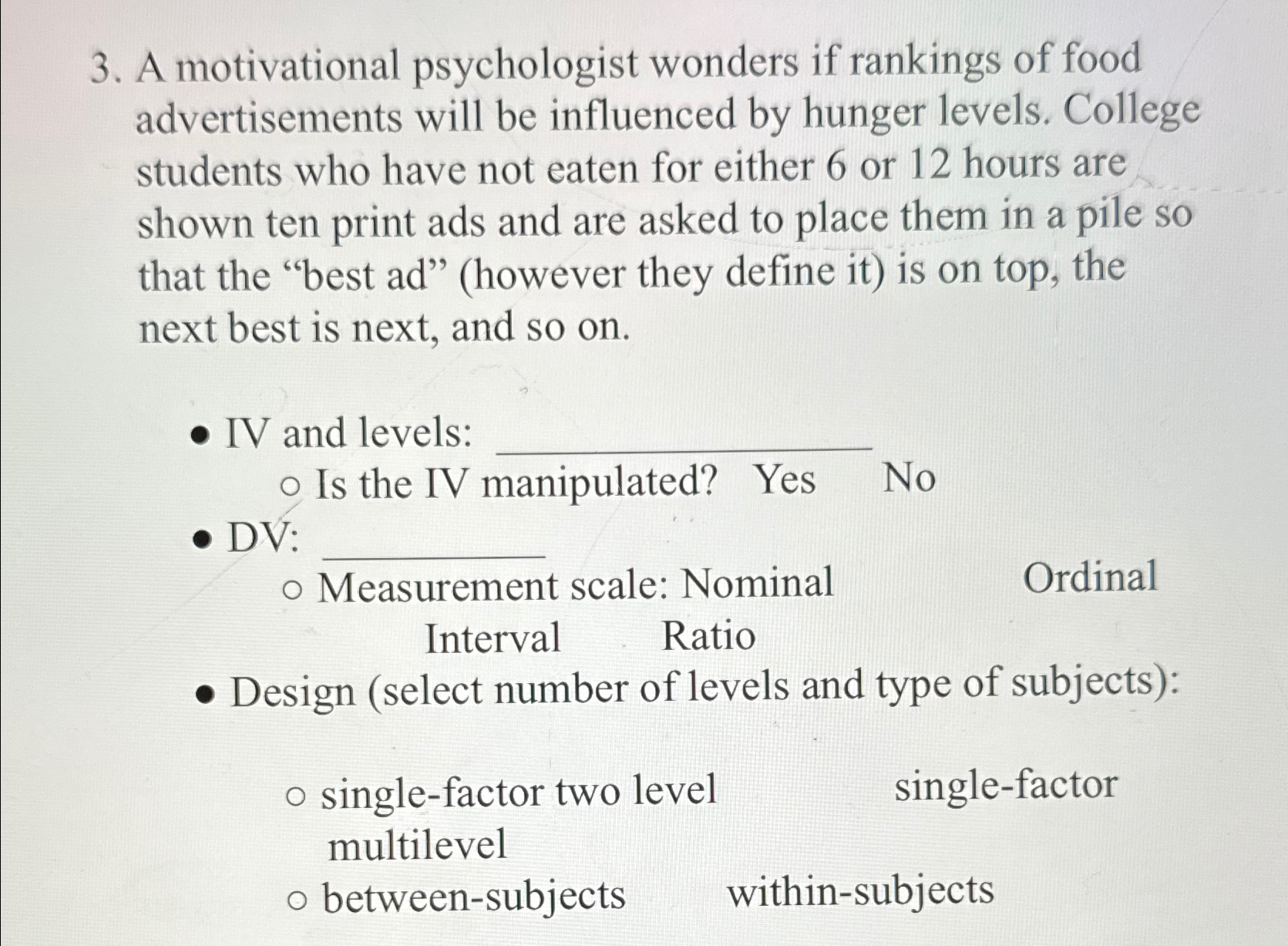Solved A motivational psychologist wonders if rankings of | Chegg.com