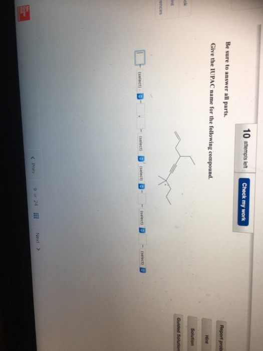 Solved 10 attempts left Check my work Be sure to answer all | Chegg.com