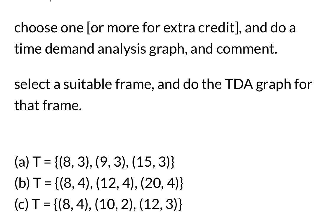 Solved choose one [or more for extra credit], ﻿and do a time | Chegg.com