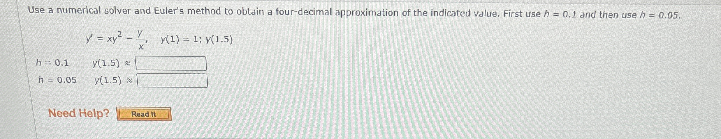 Solved Use a numerical solver and Euler's method to obtain a | Chegg.com