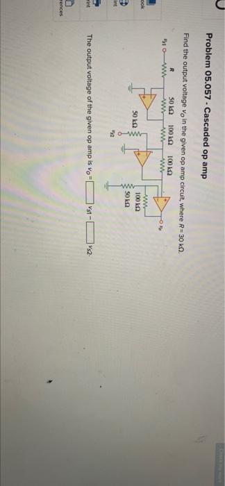 Solved Problem 05.057 - Cascaded op amp Find the output | Chegg.com