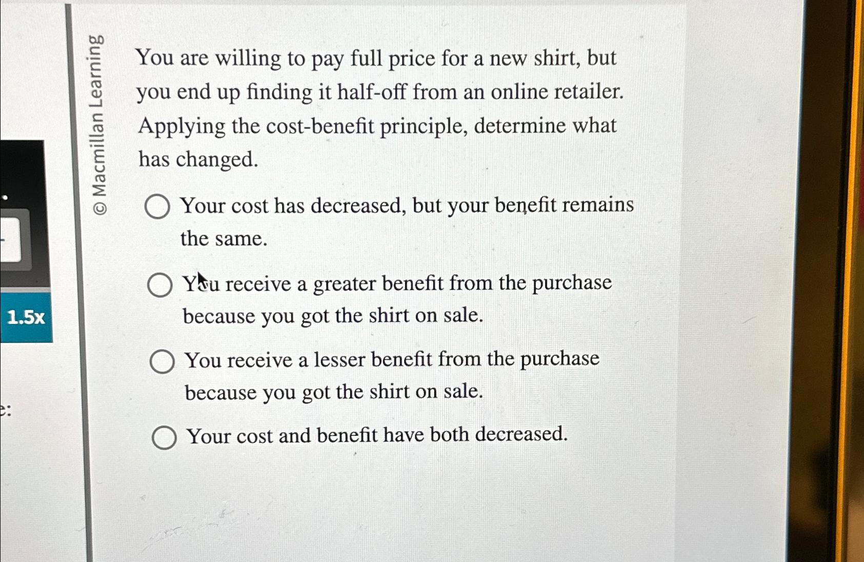 Solved C∞ ﻿You are willing to pay full price for a new | Chegg.com