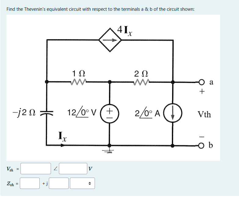 Solved Find the Thevenin's equivalent circuit with respect | Chegg.com