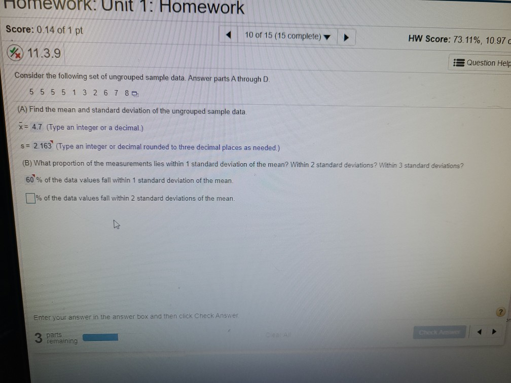 Solved lomework: Unit 1: Homework Score: 0.14 of 1 pt 10 of | Chegg.com