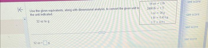 Solved Use the given equivalents, along with dimensional | Chegg.com