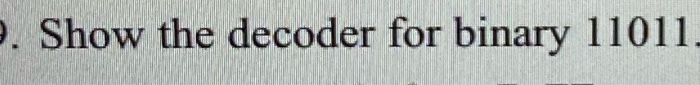 Solved . Show the decoder for binary 11011. | Chegg.com