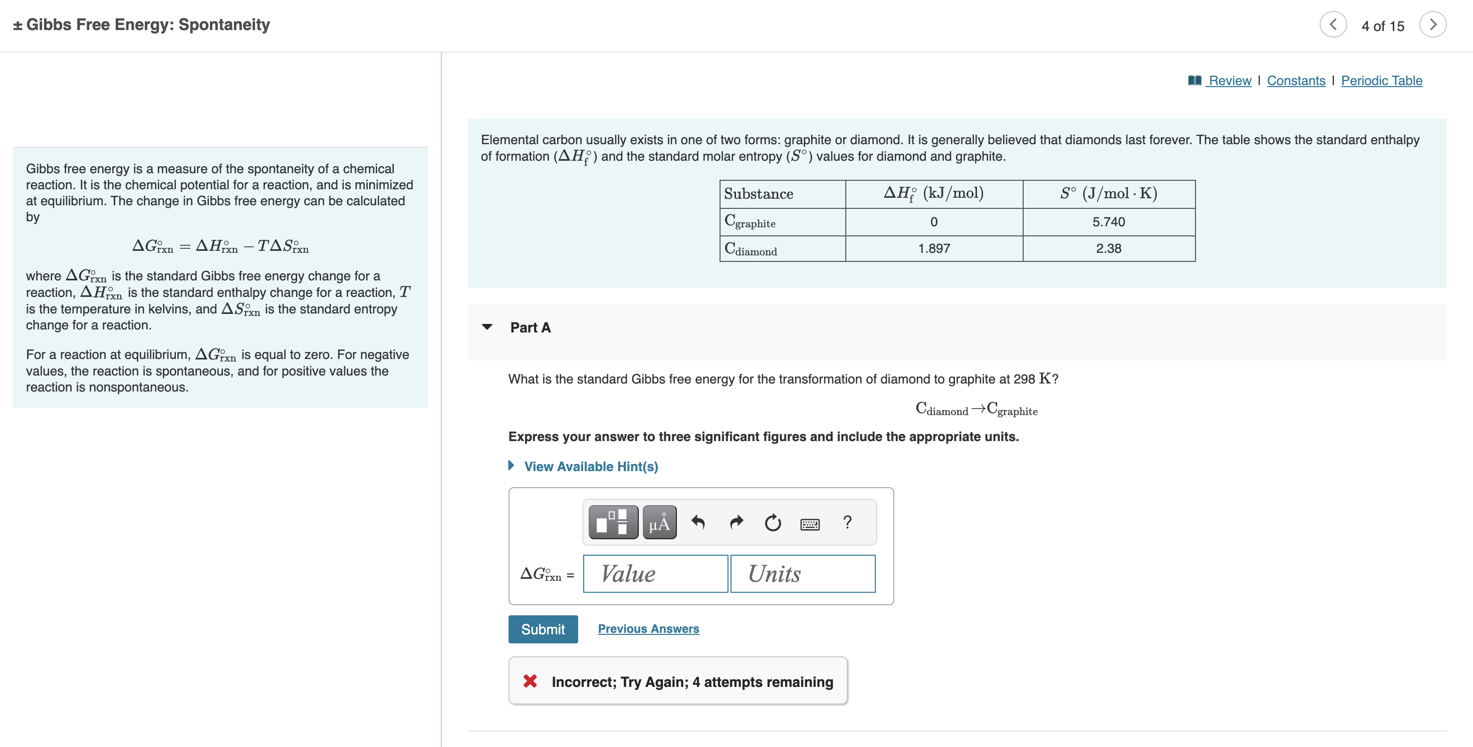 Solved Gibbs free energy is a measure of the spontaneity of | Chegg.com