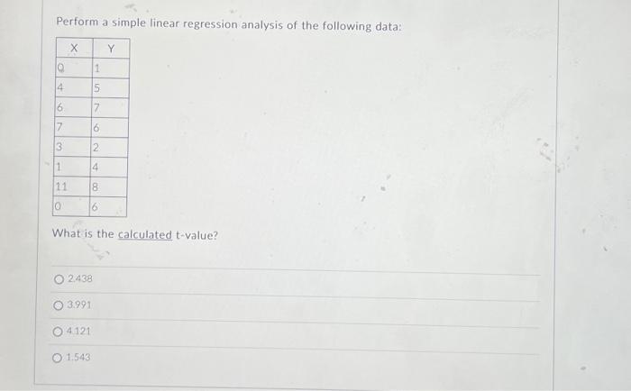 Solved need help asap please!!Perform a simple linear | Chegg.com