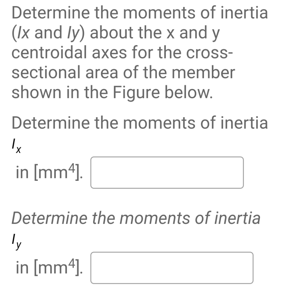 Solved Determine the moments of inertia (Ix and ly) about | Chegg.com