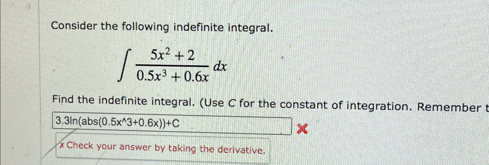 Solved Consider the following indefinite | Chegg.com